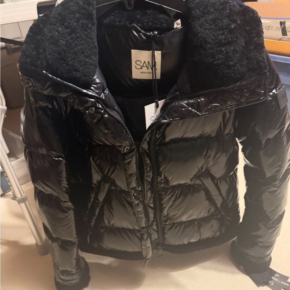 SAM. | Jackets & Coats | Sam Nwt Black Puffer Jacket With Black Lining ...